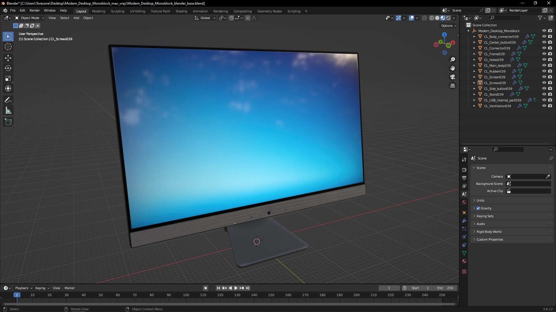 Modern Desktop Monoblock 3D Model - TurboSquid 2376381