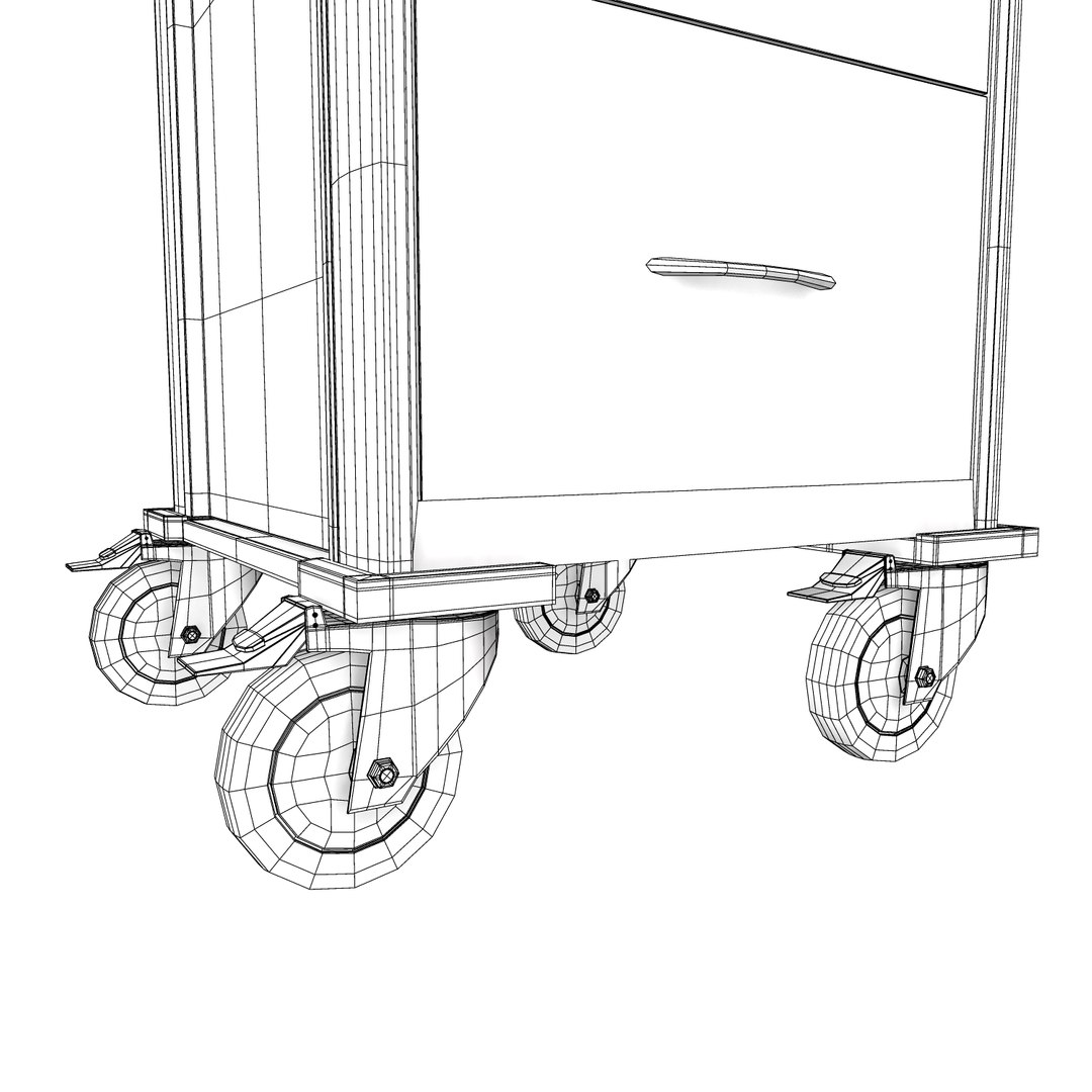 Medical Equipment Trolley Rack 3d Model