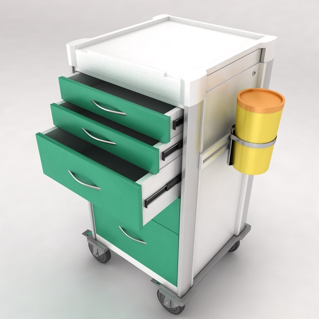 Medical Equipment Trolley Rack 3d Model