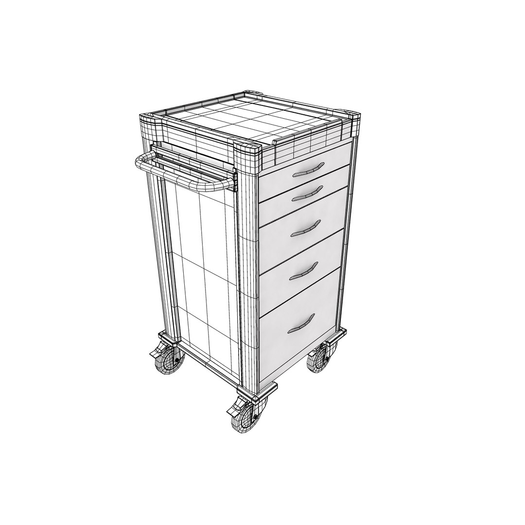 Medical Equipment Trolley Rack 3d Model