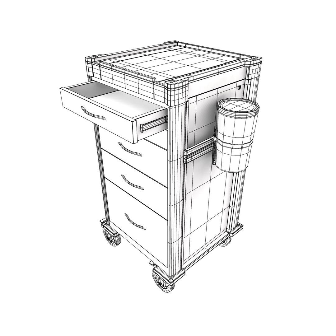 Medical Equipment Trolley Rack 3d Model
