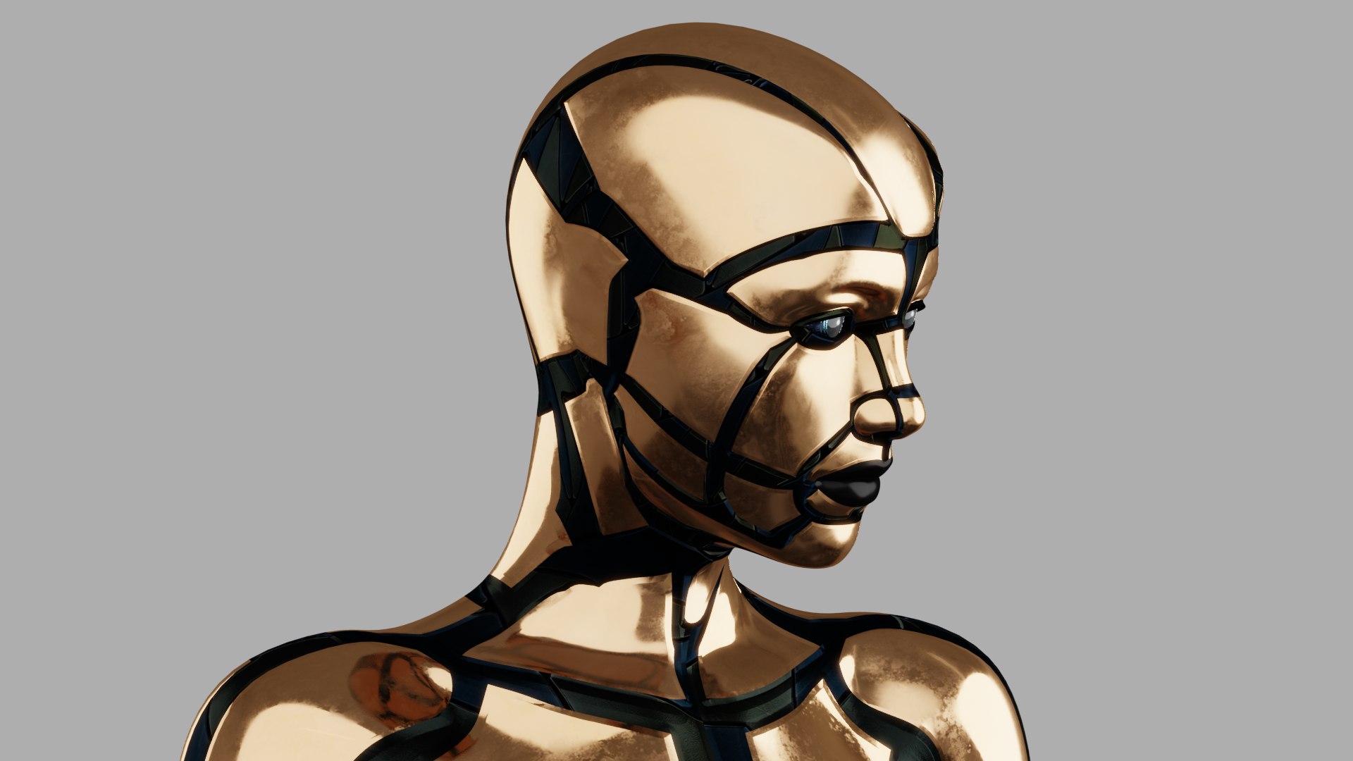 Rigged GOLDEN ANDROID Female 3D Model - TurboSquid 1714203