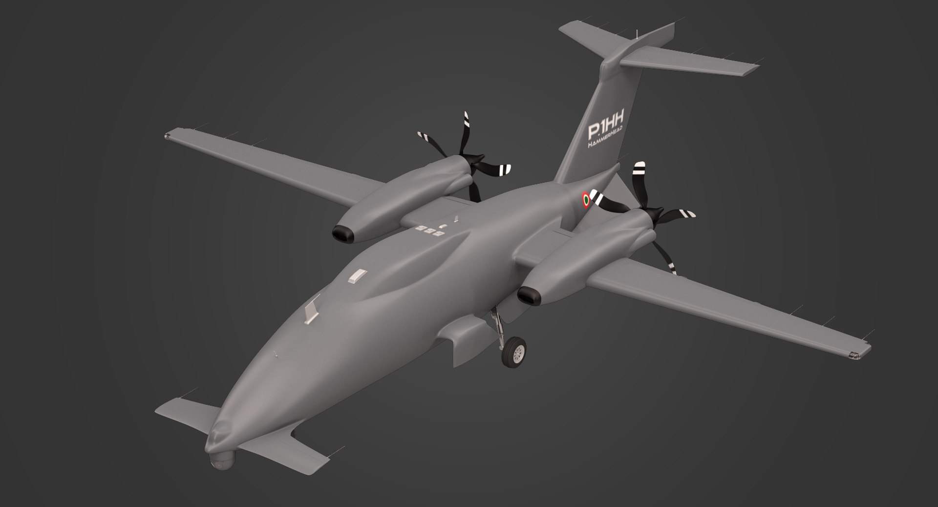 Unmanned Drone P 1hh 3d Obj