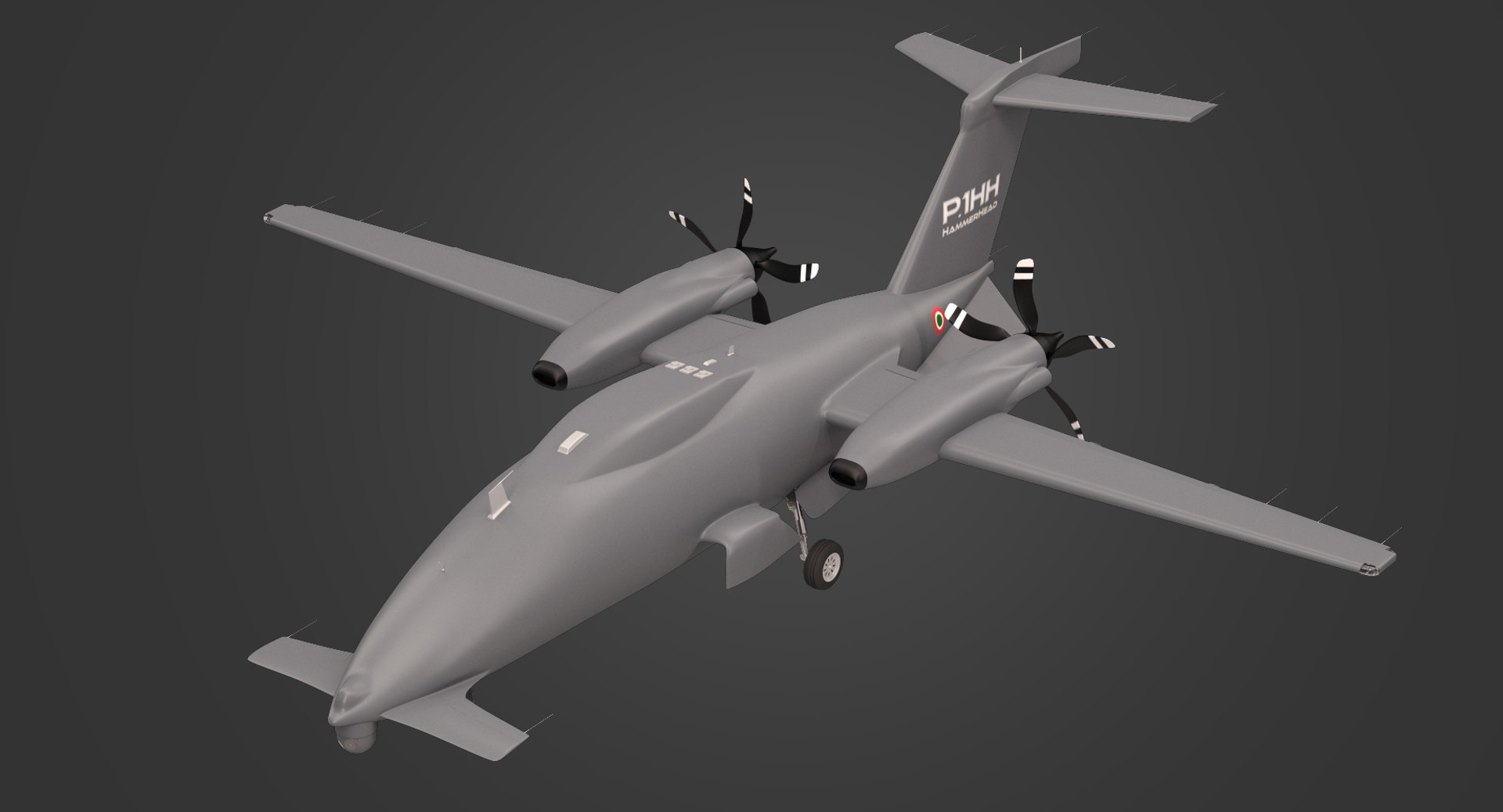 Unmanned Drone P 1hh 3d Obj