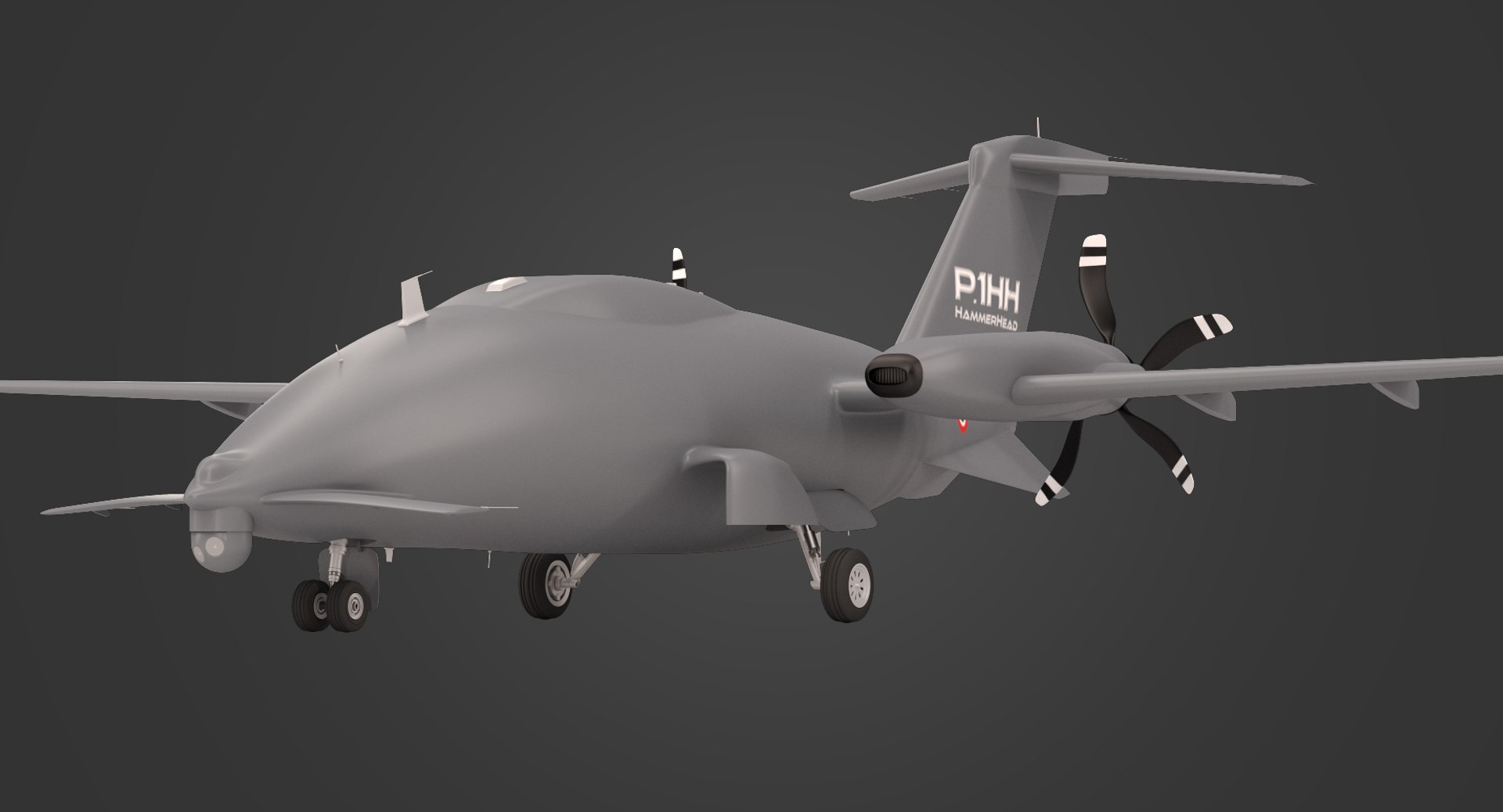 Unmanned Drone P 1hh 3d Obj