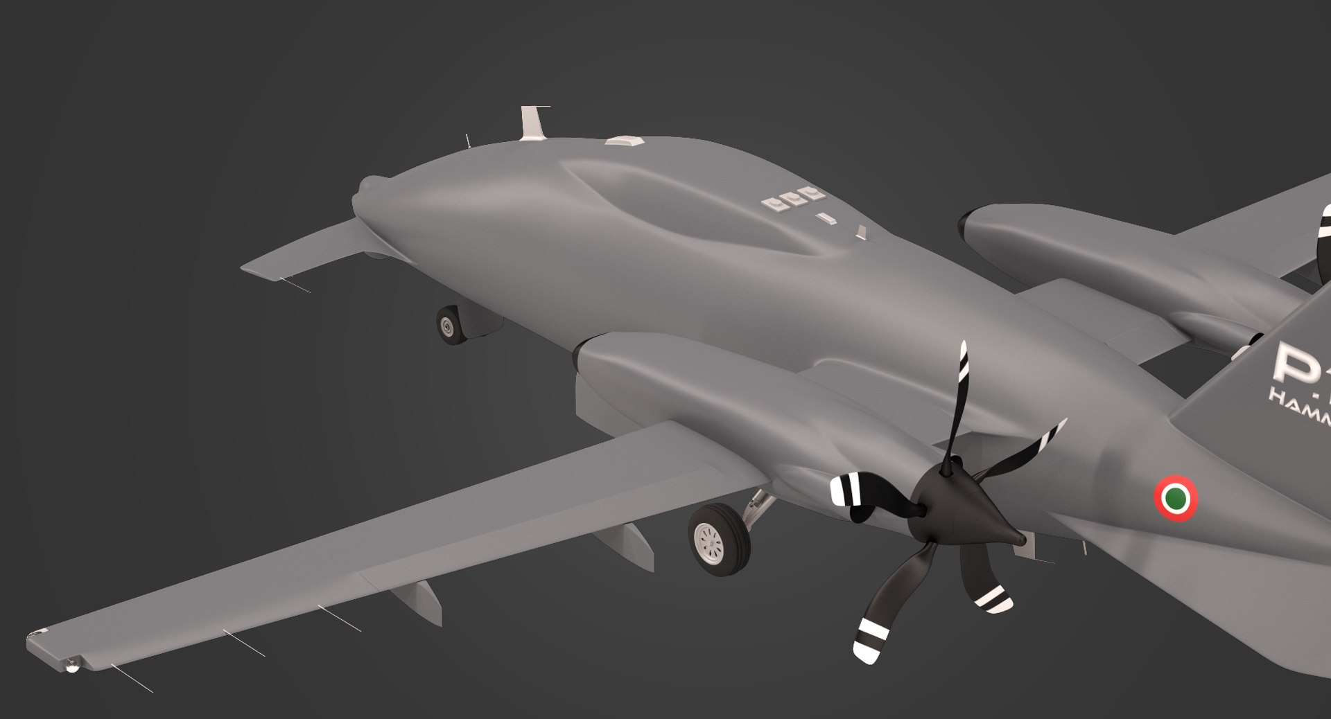 Unmanned Drone P 1hh 3d Obj
