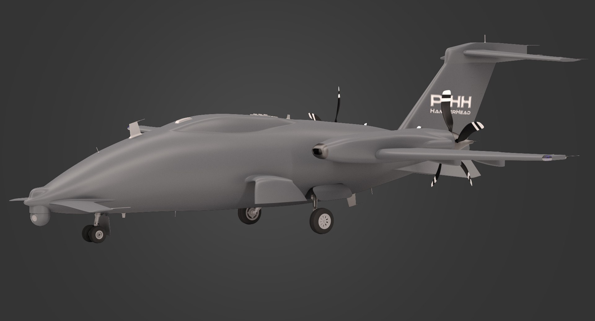 Unmanned Drone P 1hh 3d Obj