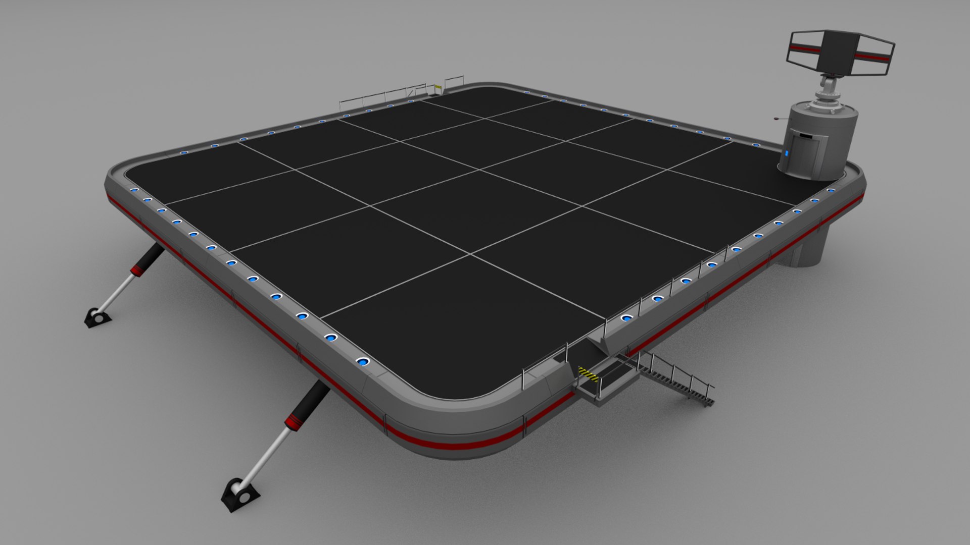 Futuristic Military Landing Platform 3d 3ds