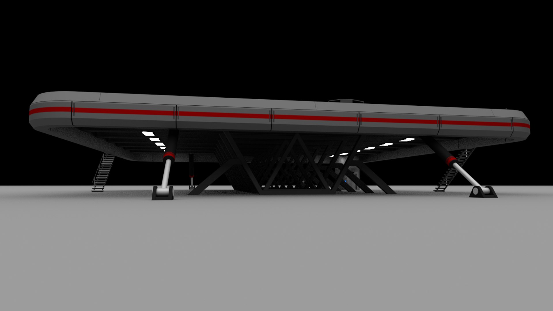Futuristic Military Landing Platform 3d 3ds
