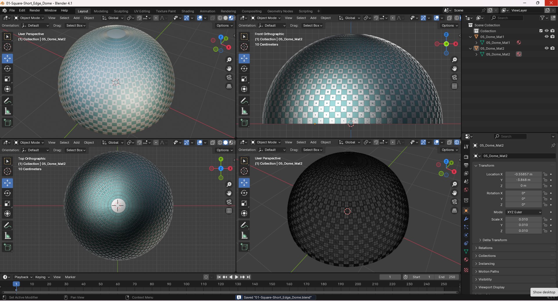 Parametric Square Pattern Dome 3D Model - TurboSquid 2345243