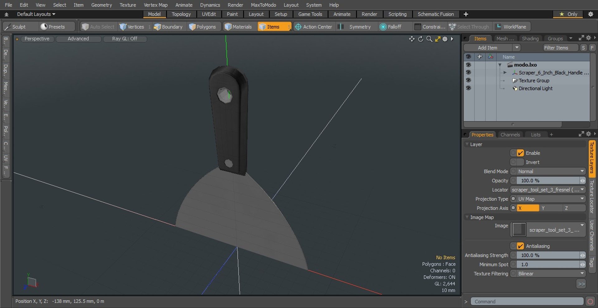 Scraper 6 Inch Black Handle 3D Model - TurboSquid 1943616