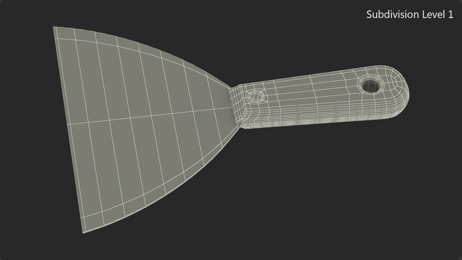 Scraper 6 Inch Black Handle 3D Model - TurboSquid 1943616