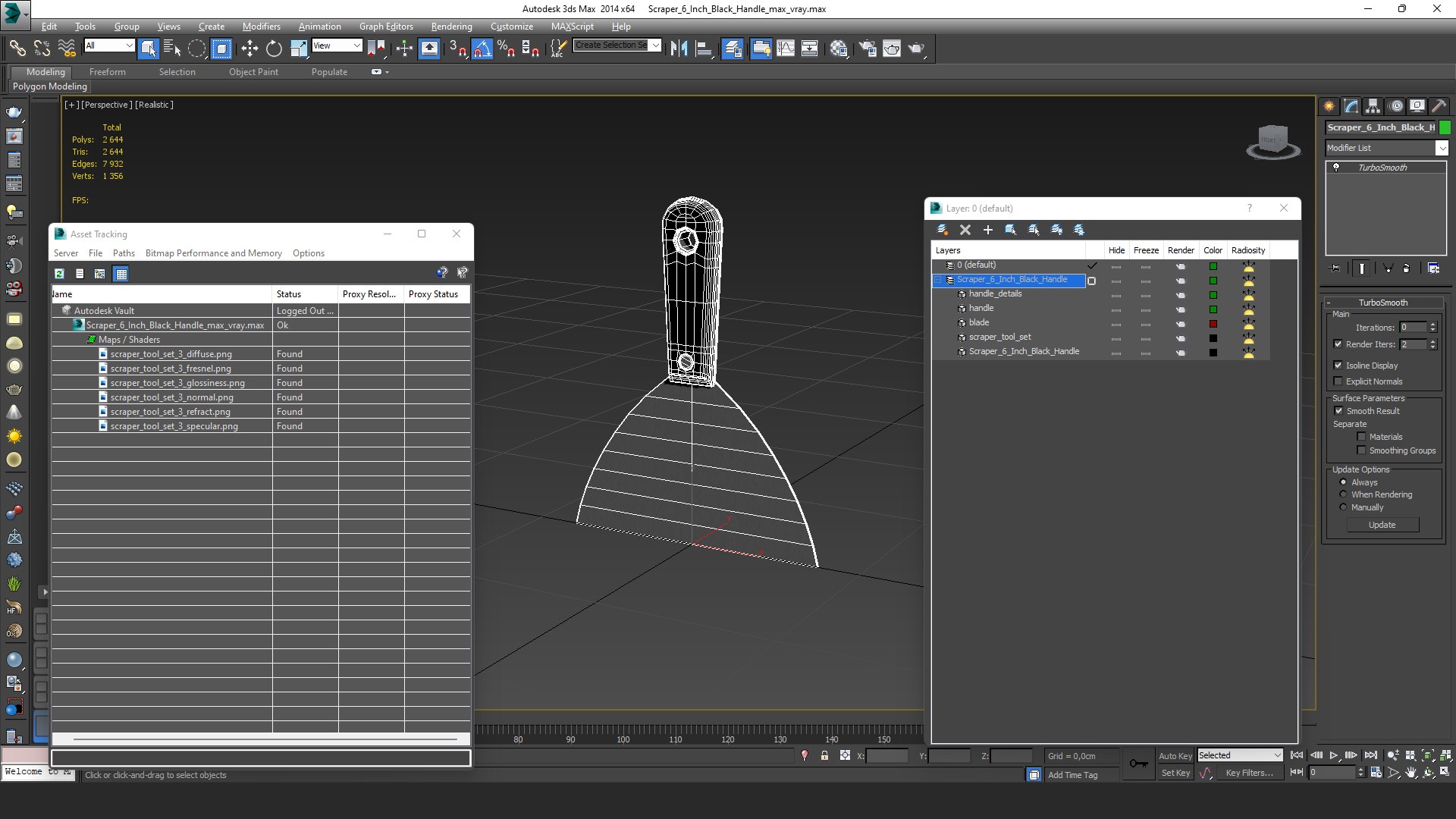 Scraper 6 Inch Black Handle 3D Model - TurboSquid 1943616