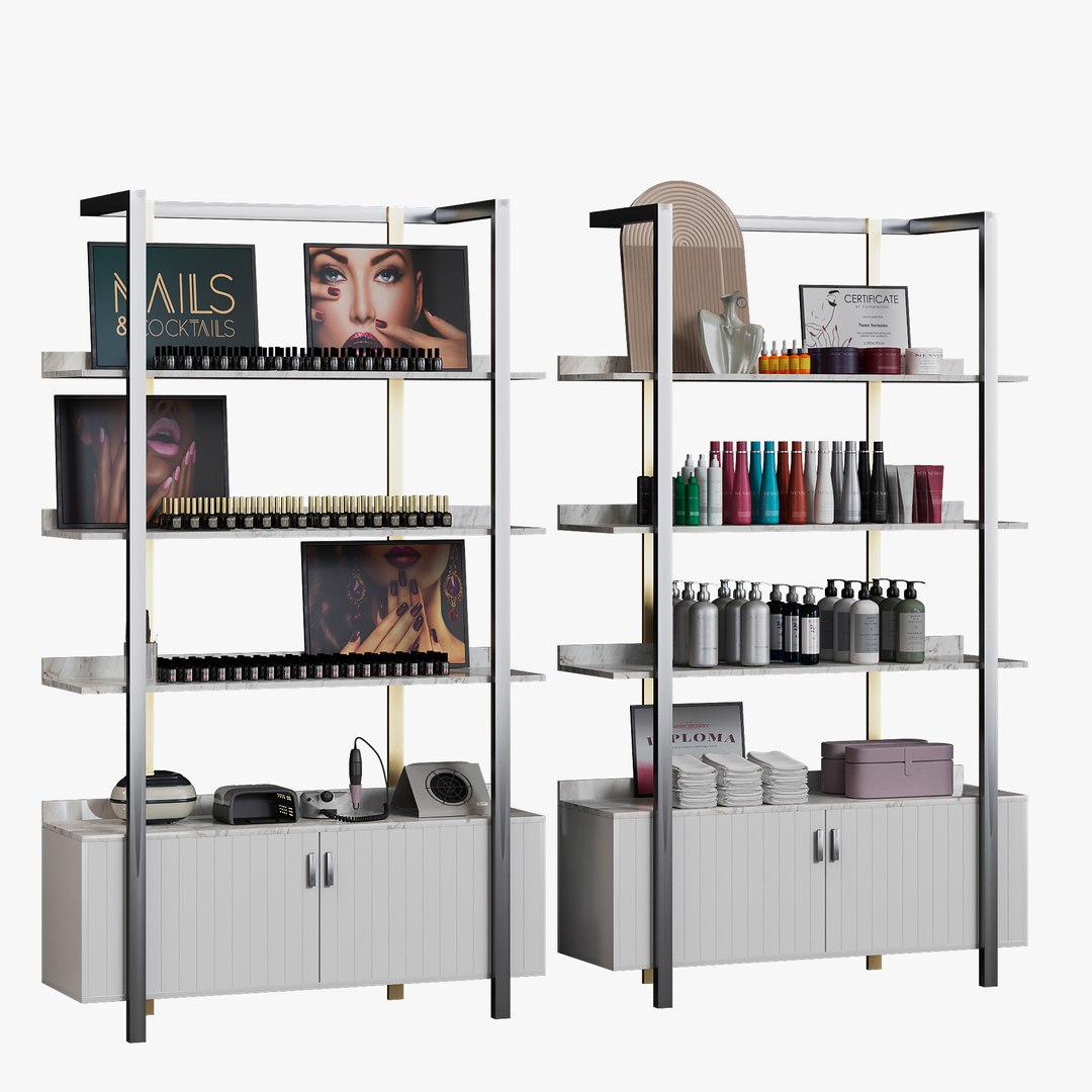 3D Model Display Rack For Cosmetic Products - TurboSquid 2083911