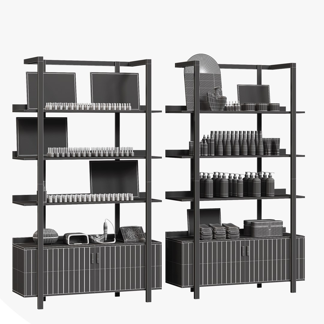 3D Model Display Rack For Cosmetic Products - TurboSquid 2083911