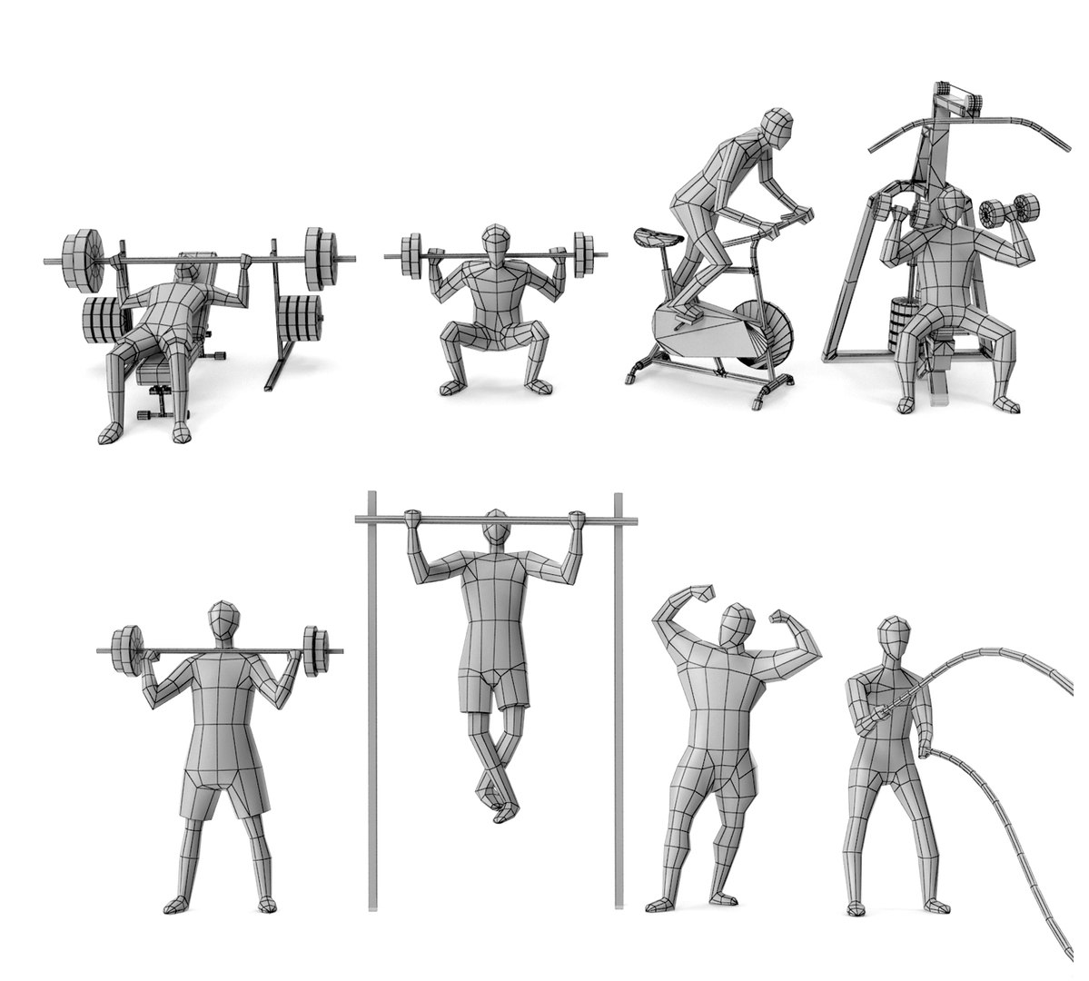 People Gym Fitness 3D - TurboSquid 1568390