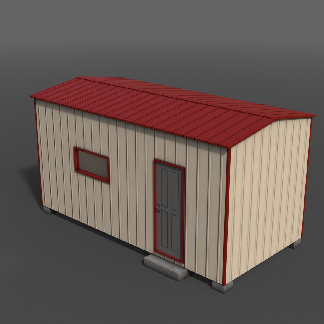 PBR Shed House B 20ft V4 3D Model - TurboSquid 2137201