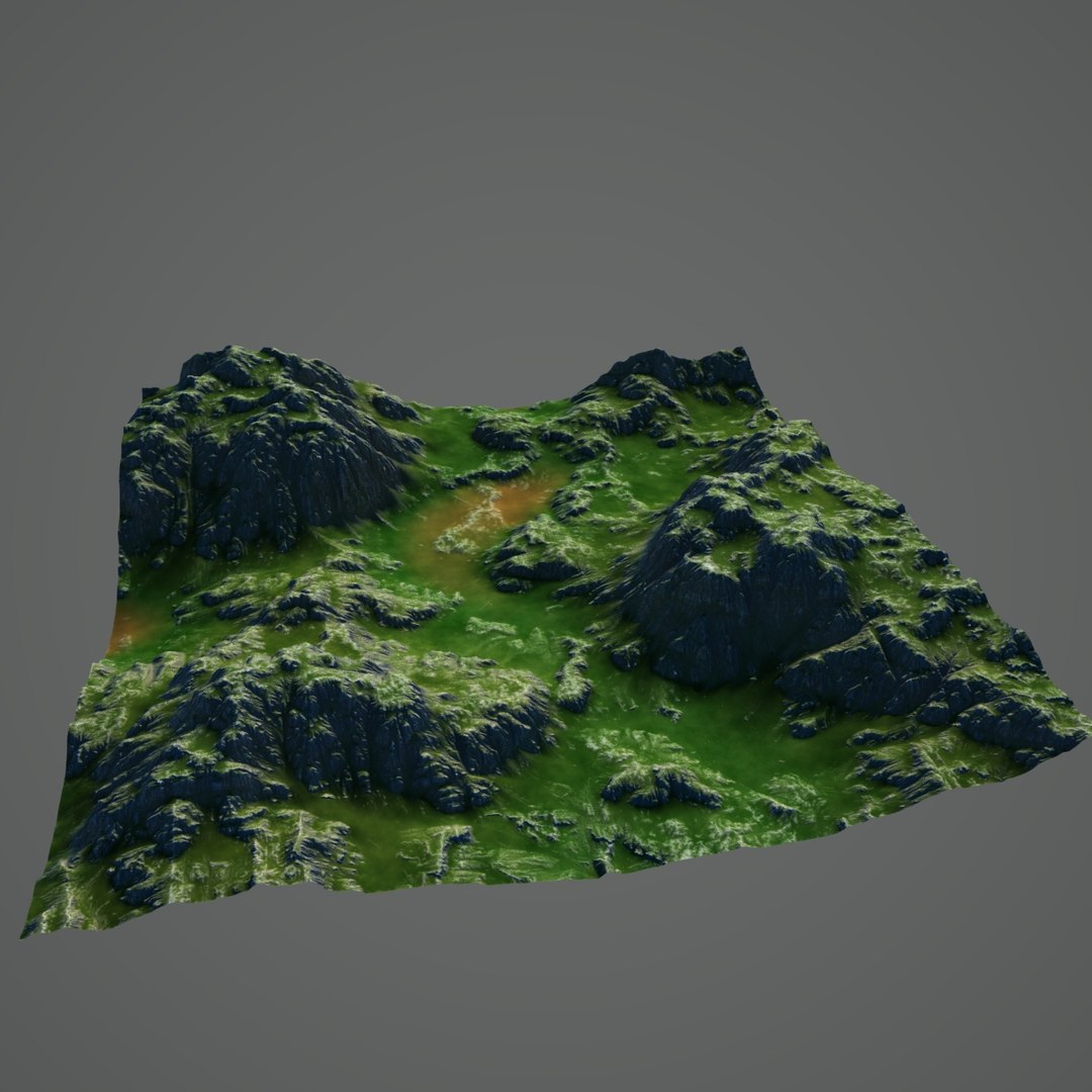Hills Terrain Realistic Obj