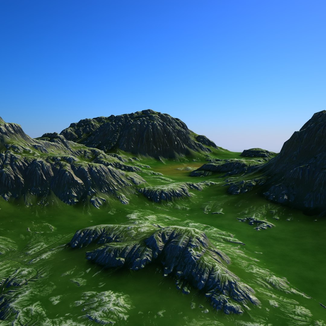 Hills Terrain Realistic Obj