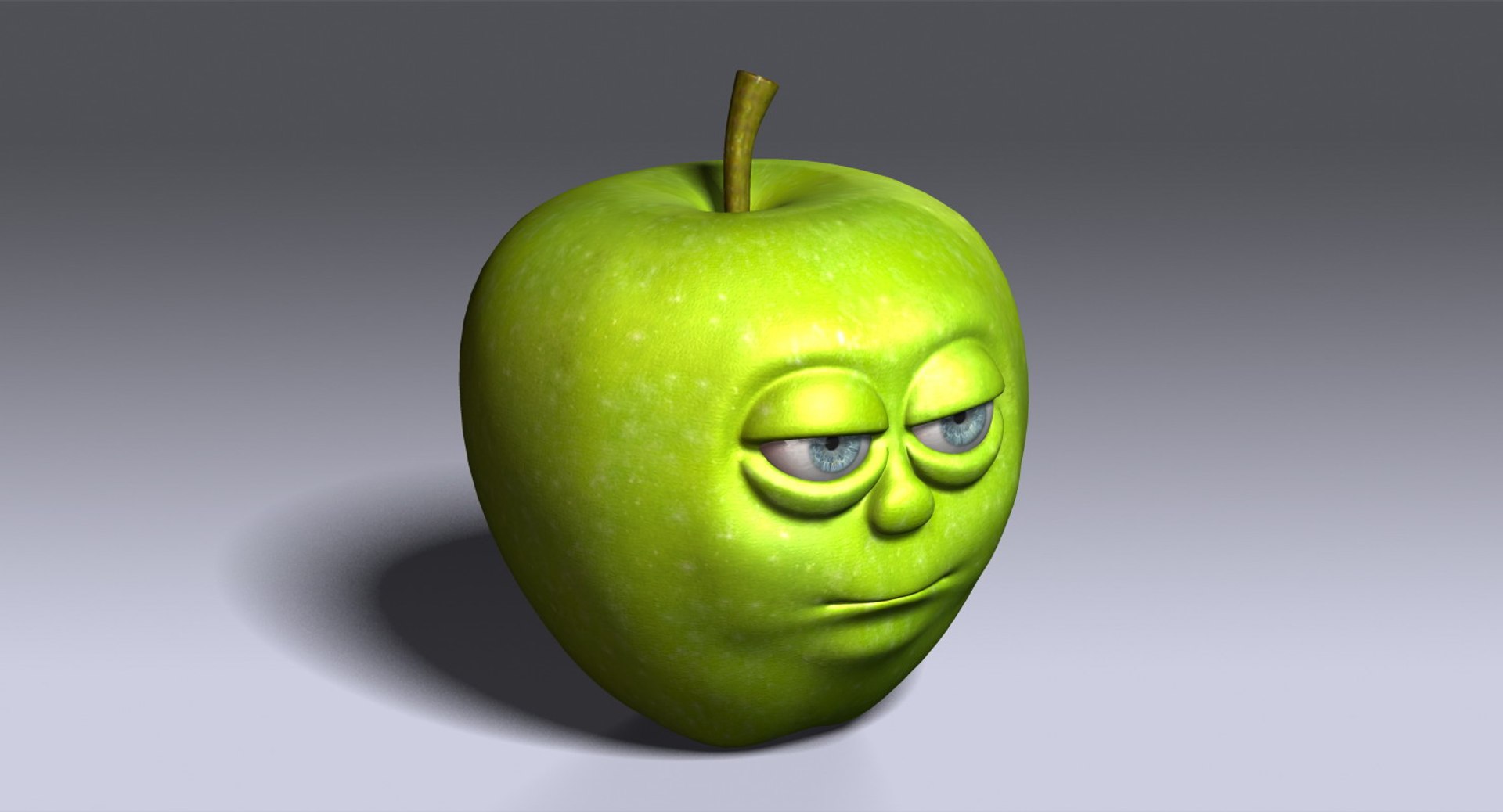 Apple Cartoon 4 3d Obj