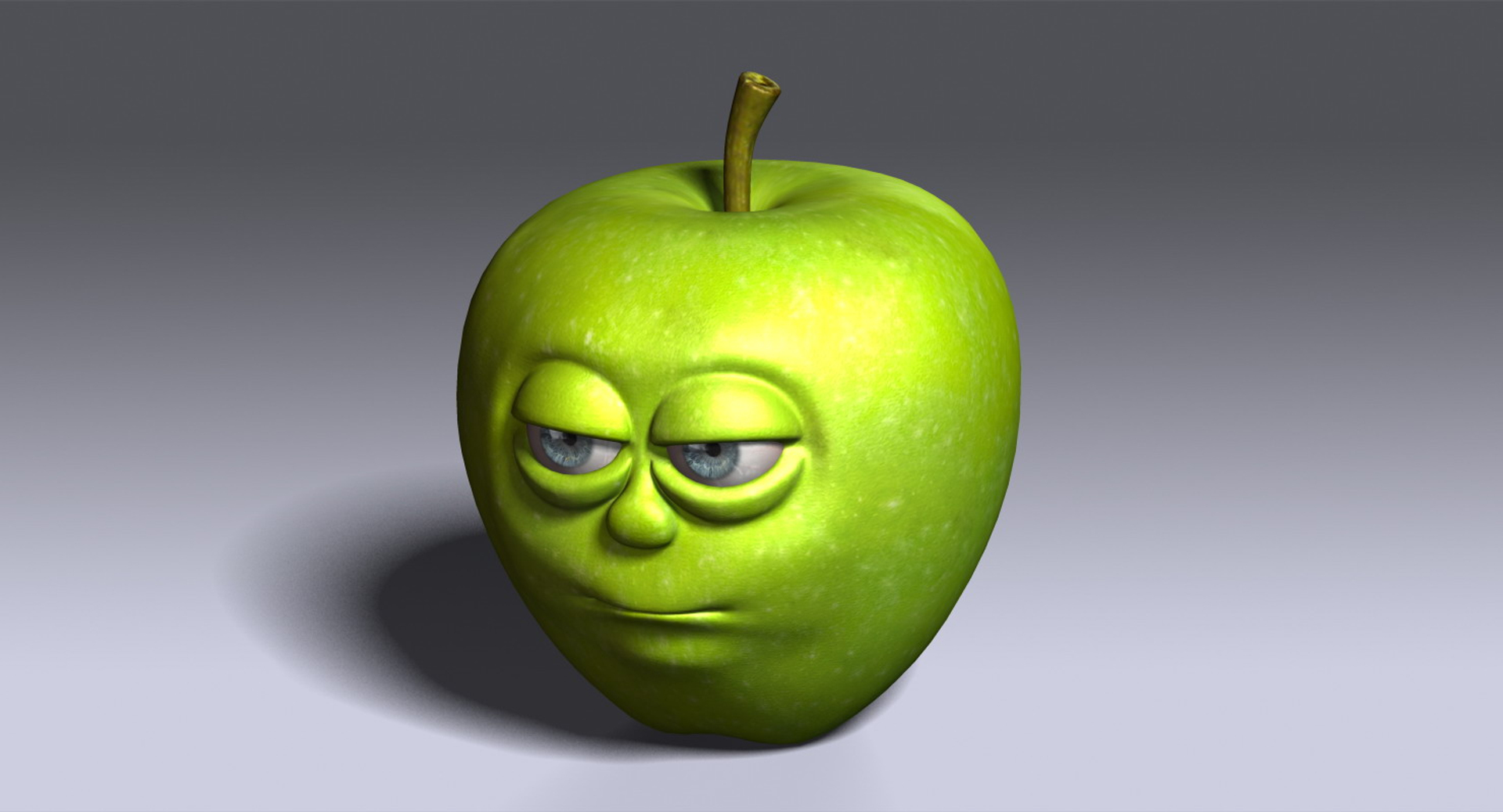 Apple Cartoon 4 3d Obj