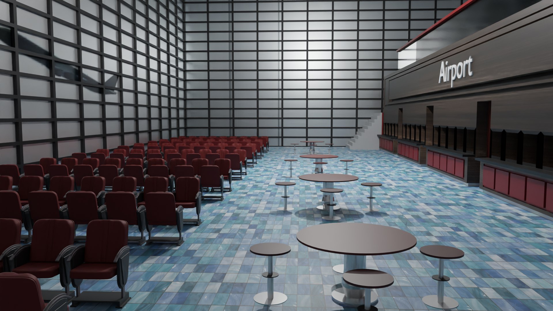 3D Model Airport Departures Lounge - TurboSquid 2178915