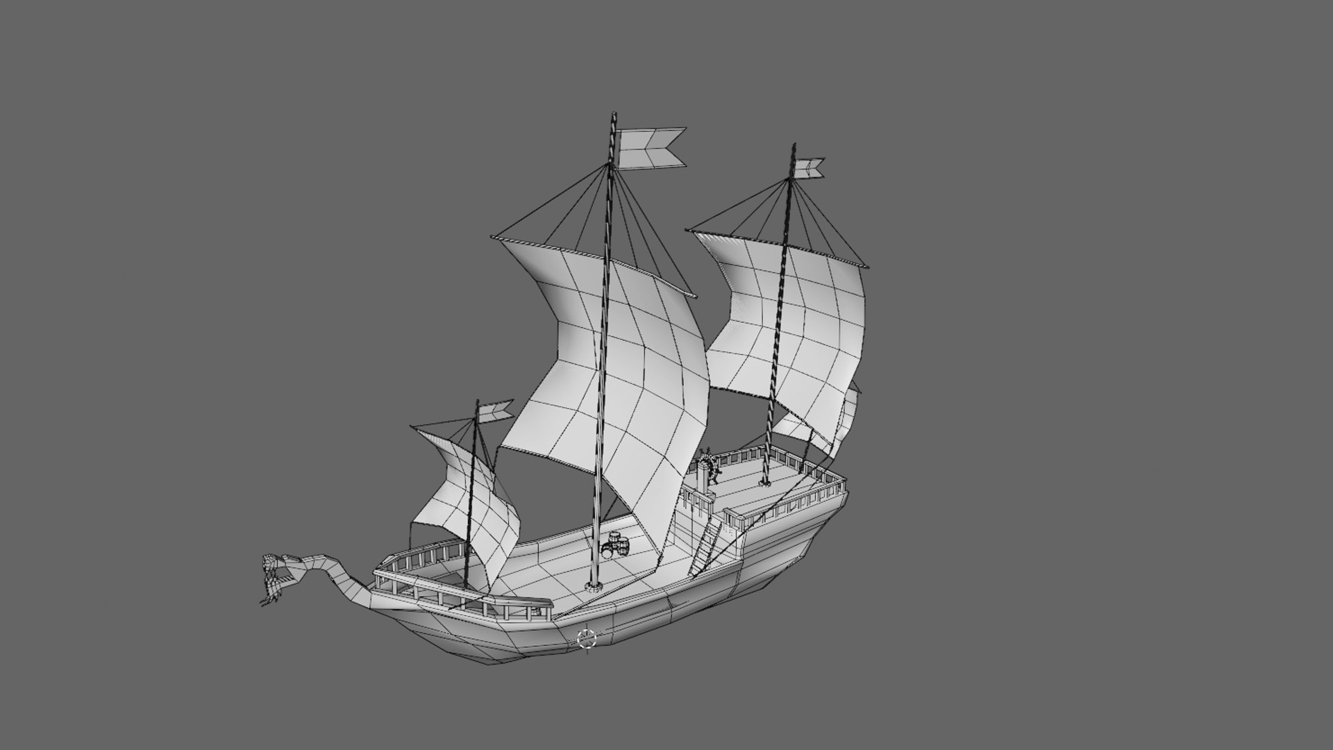 3D Low Poly Pirate Ship Model - TurboSquid 1973562