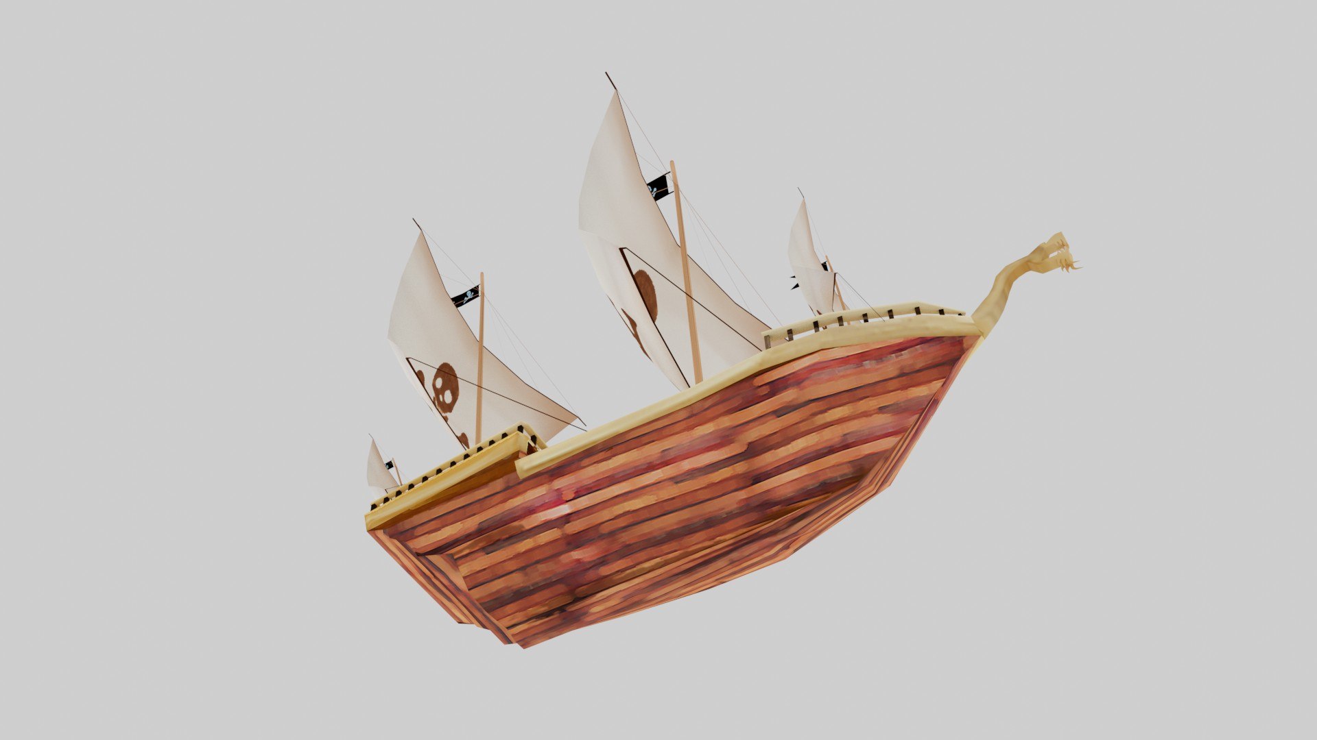 3D Low Poly Pirate Ship Model - TurboSquid 1973562