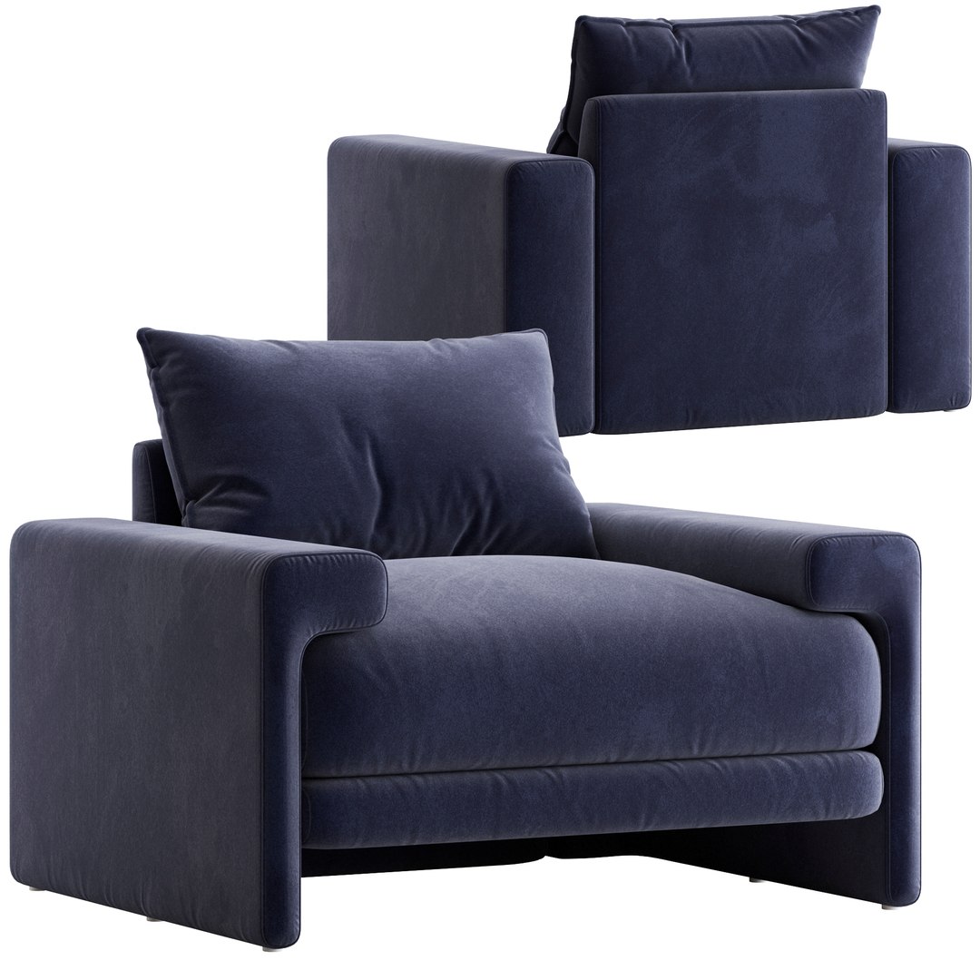 CB2 Camden Lounge Chair Model - TurboSquid 2165478