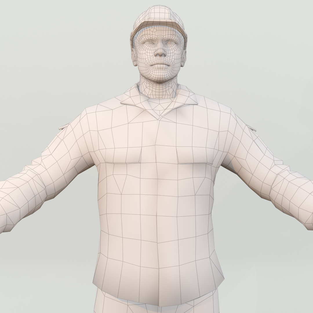 3d model worker pack