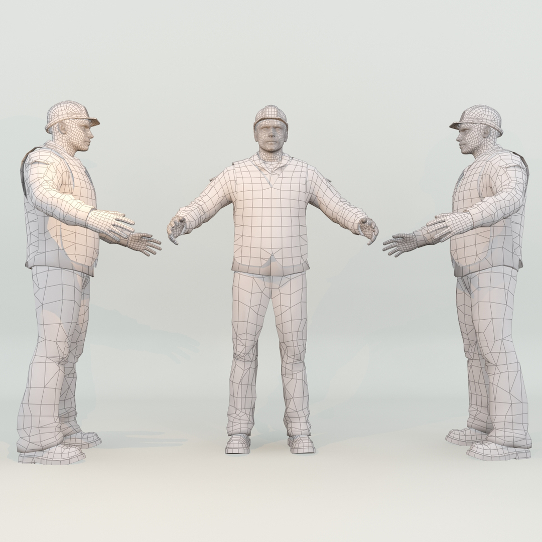 3d model worker pack