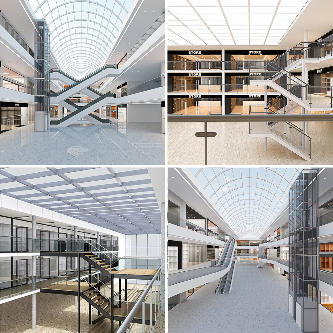 Mall interiors collection 2 3D model - TurboSquid 2159691