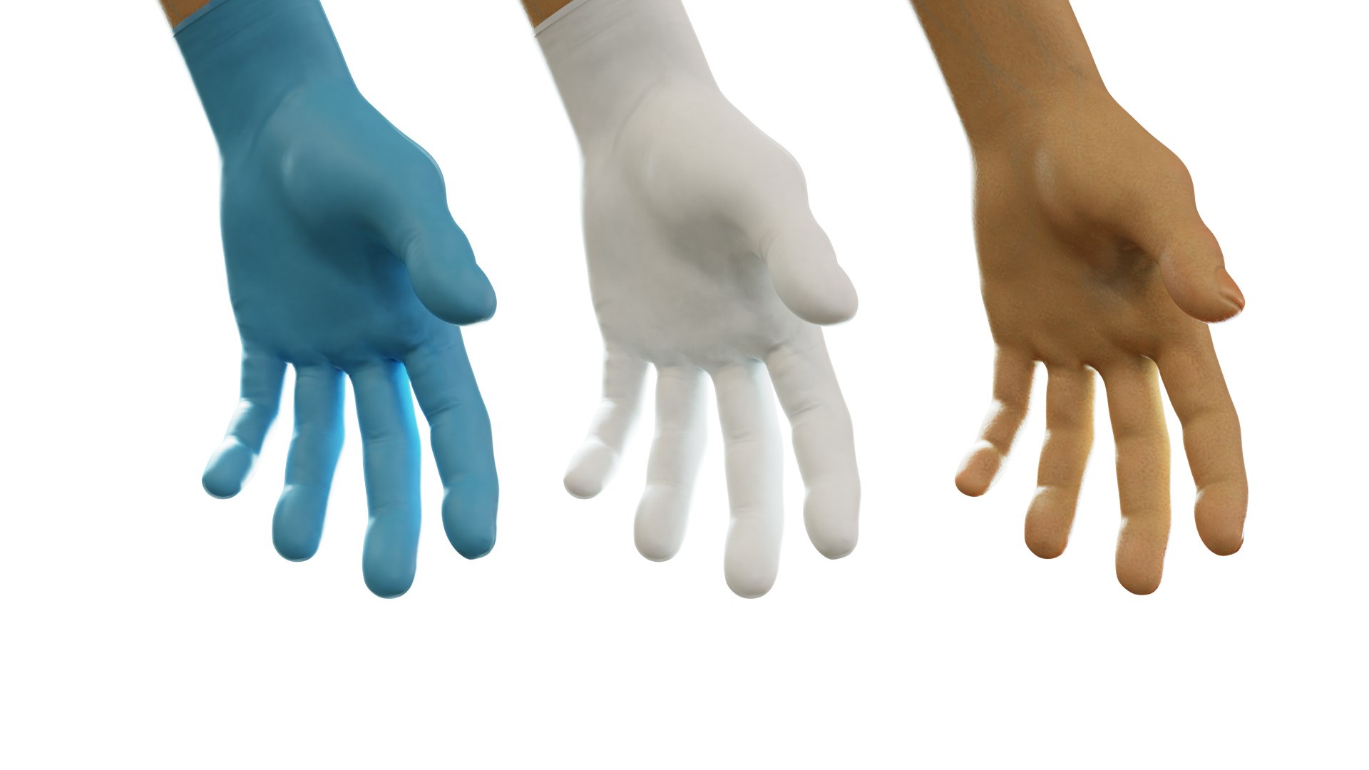 3D Gloved Medical Hand Rig - TurboSquid 1643428