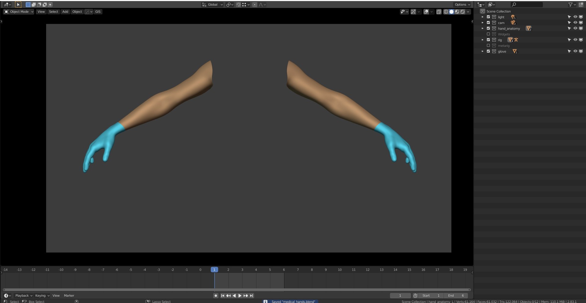 3D Gloved Medical Hand Rig - TurboSquid 1643428