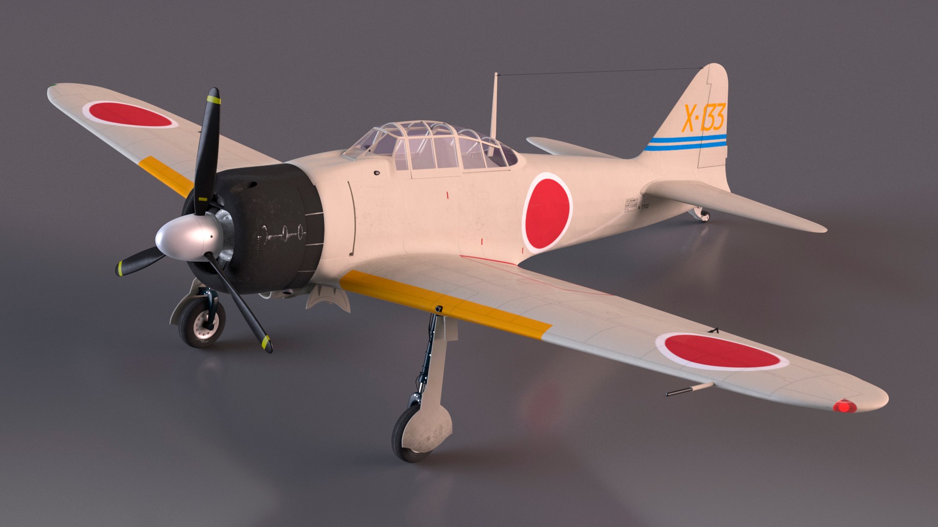 Mitsubishi A6M Zero Zeke Rigged Model - TurboSquid 2292335