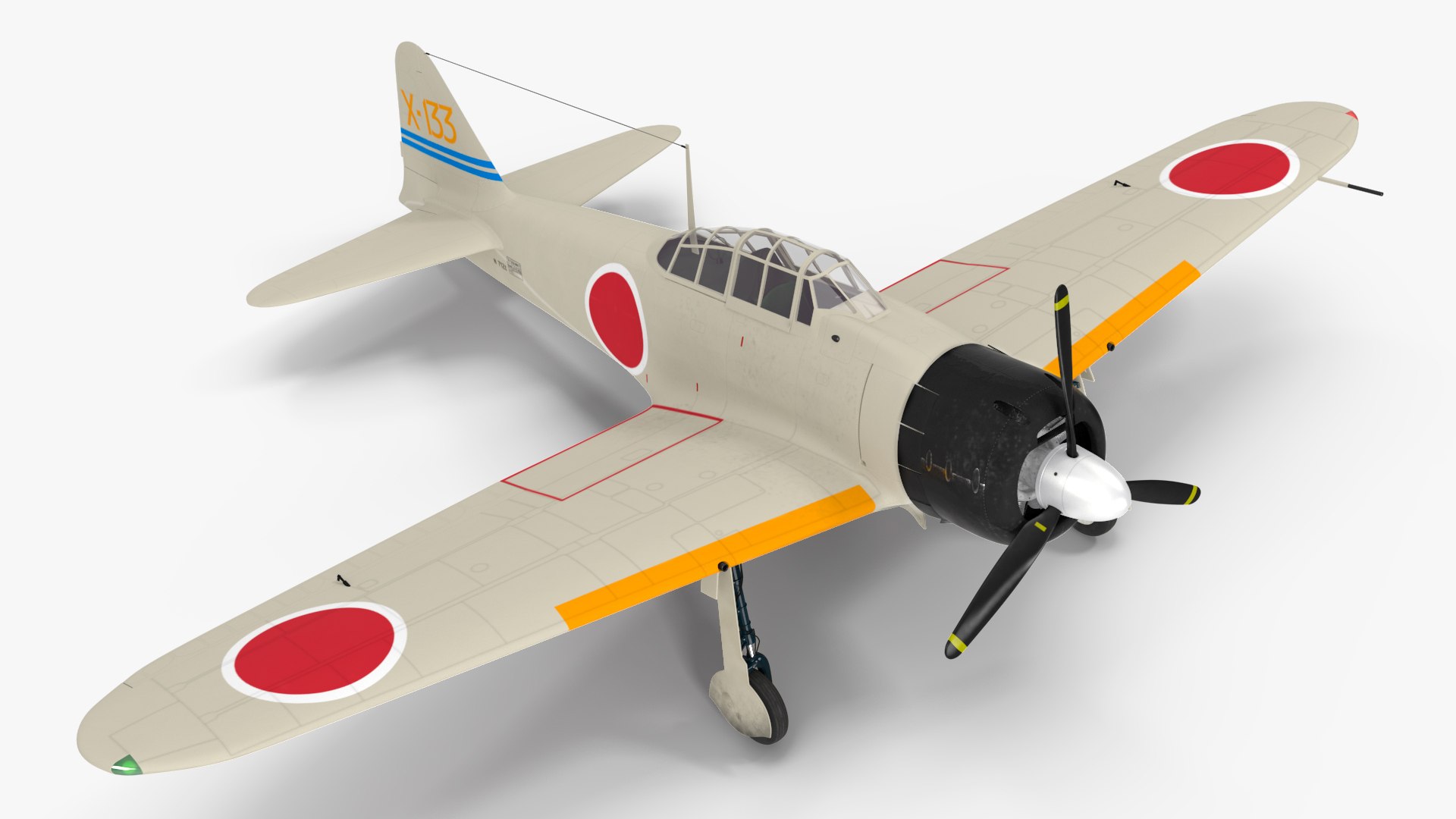 Mitsubishi A6M Zero Zeke Rigged Model - TurboSquid 2292335