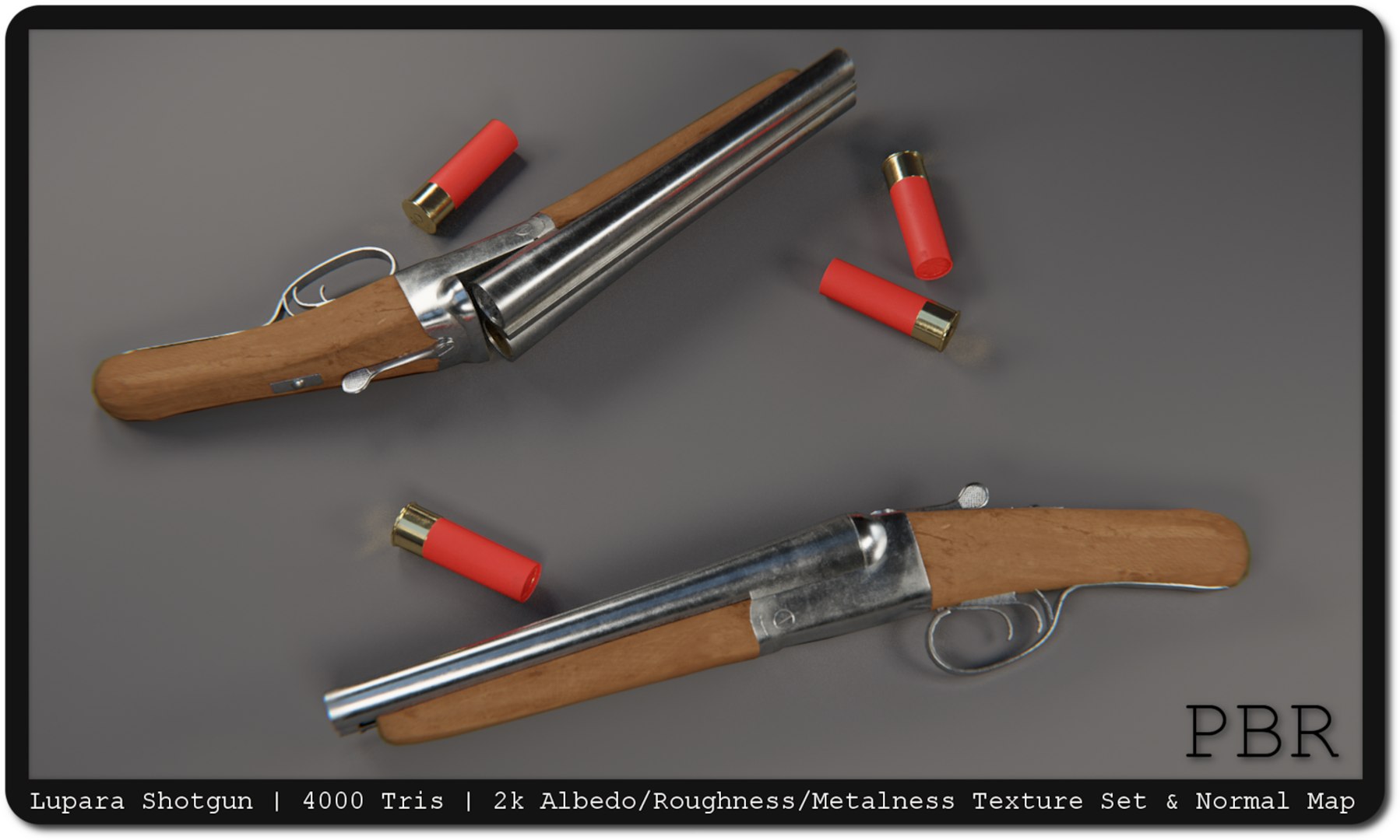 Sawed Lupara Shotgun 12 Gauge 3d Model