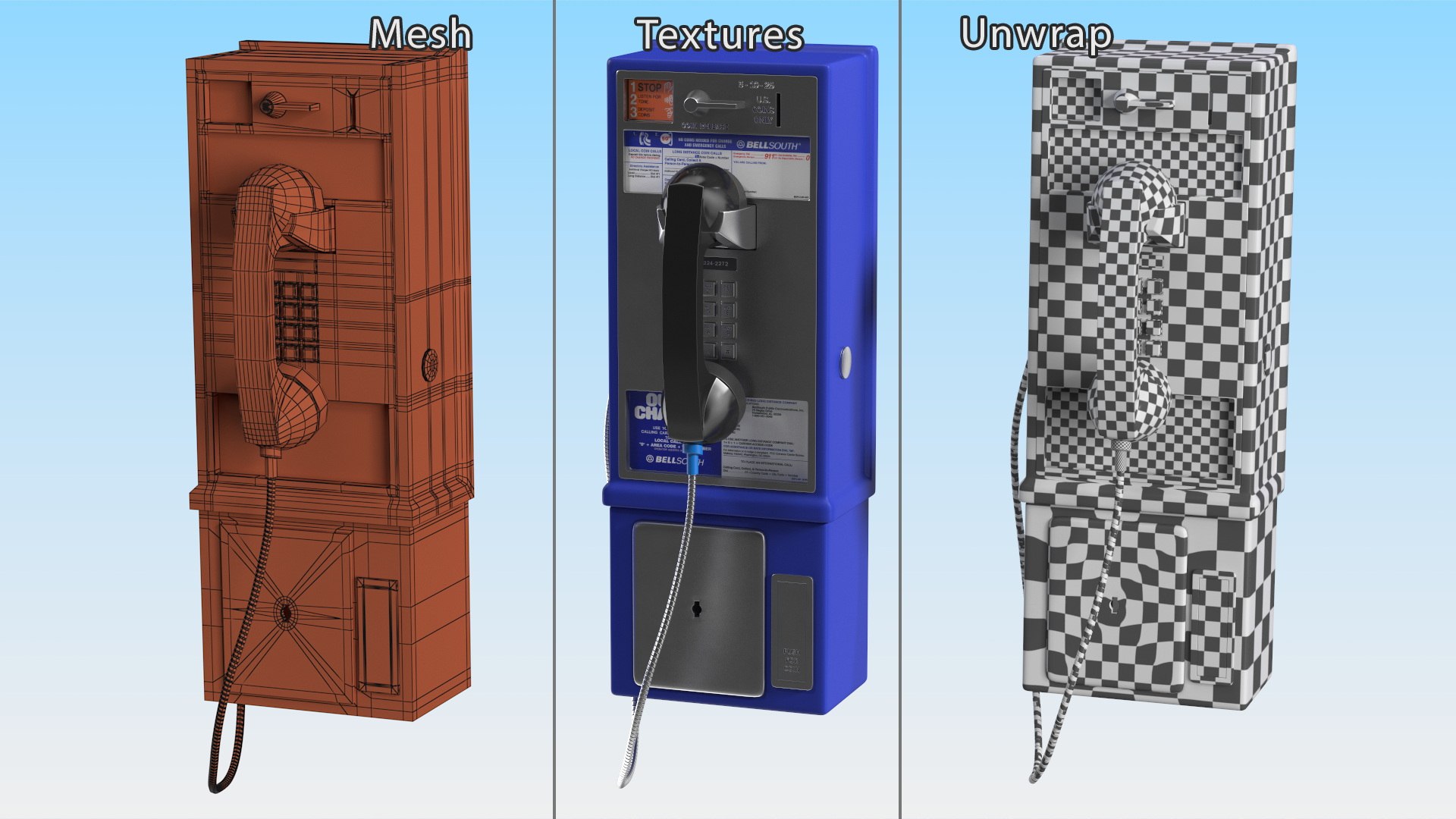 Vintage Public Payphone 3D Model - TurboSquid 2220545