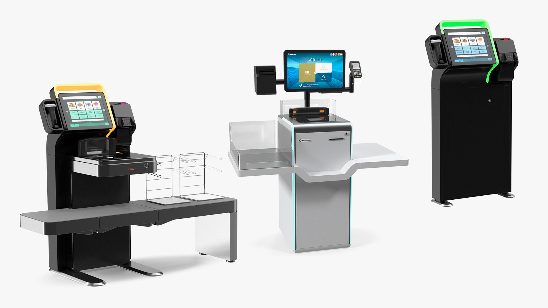 3D Self Checkout System Collection model - TurboSquid 2087377