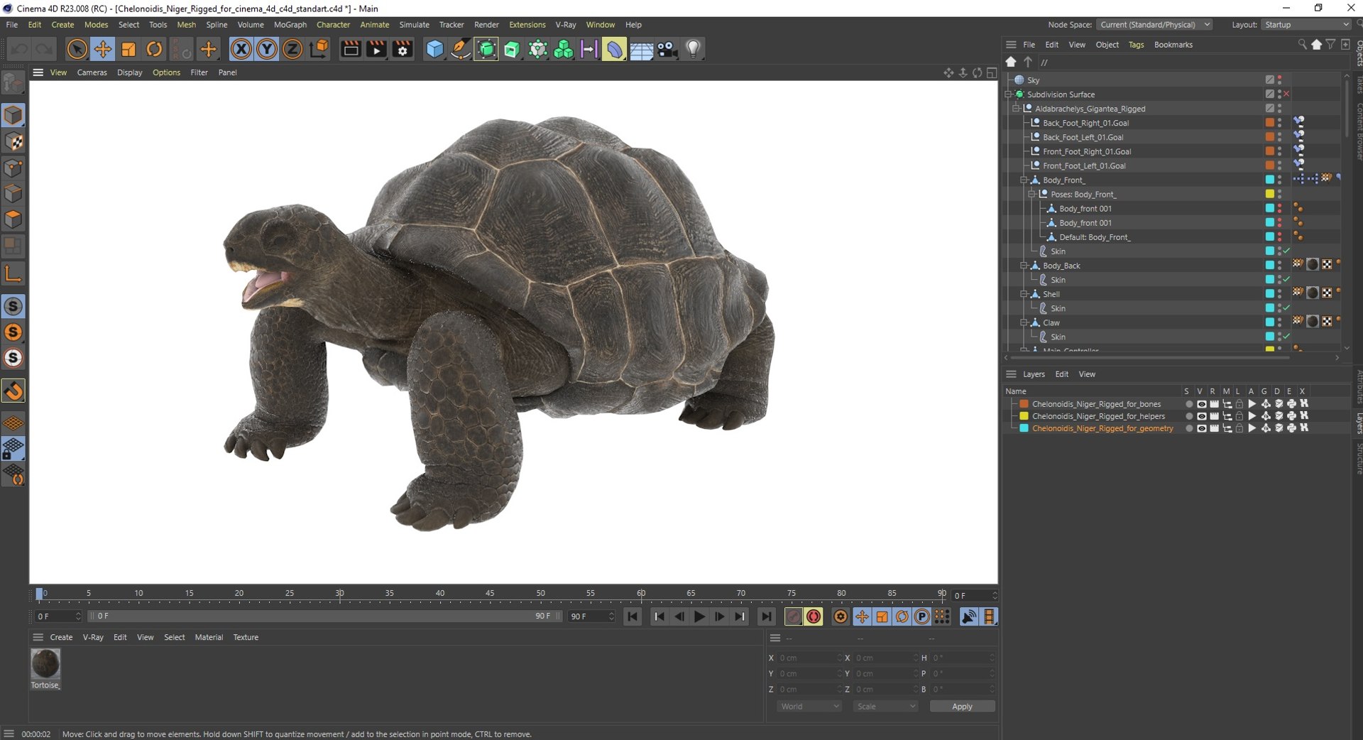 3D model Chelonoidis Niger Rigged for Cinema 4D - TurboSquid 2121497
