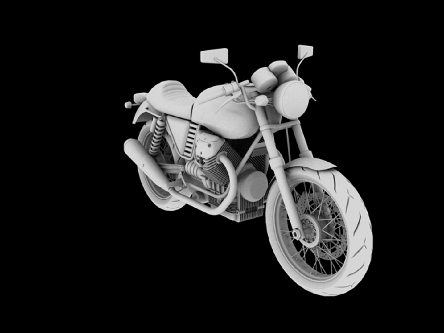 3d Moto Guzzi V7 Café Model