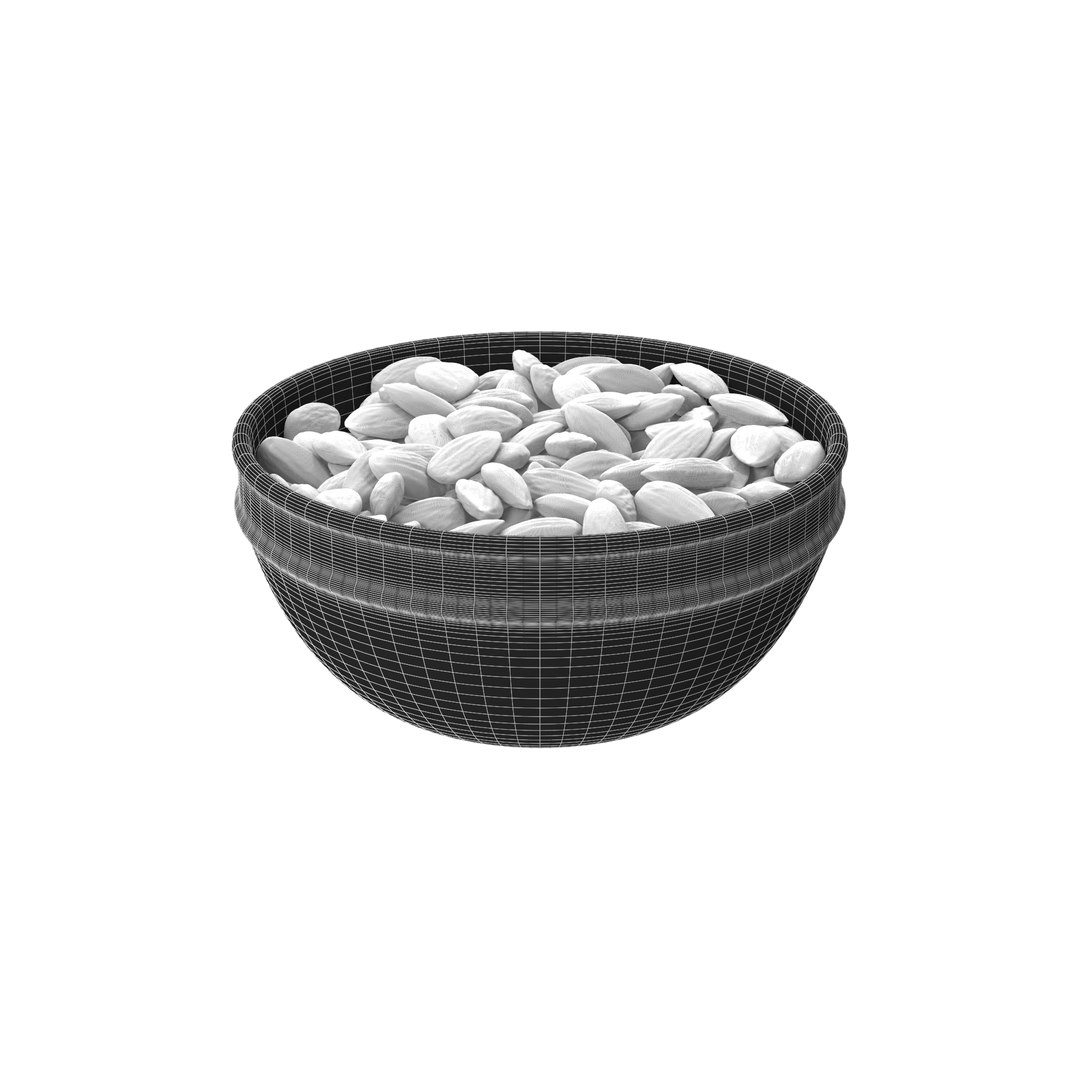 Almond Nuts In Bowl Model - TurboSquid 2489761
