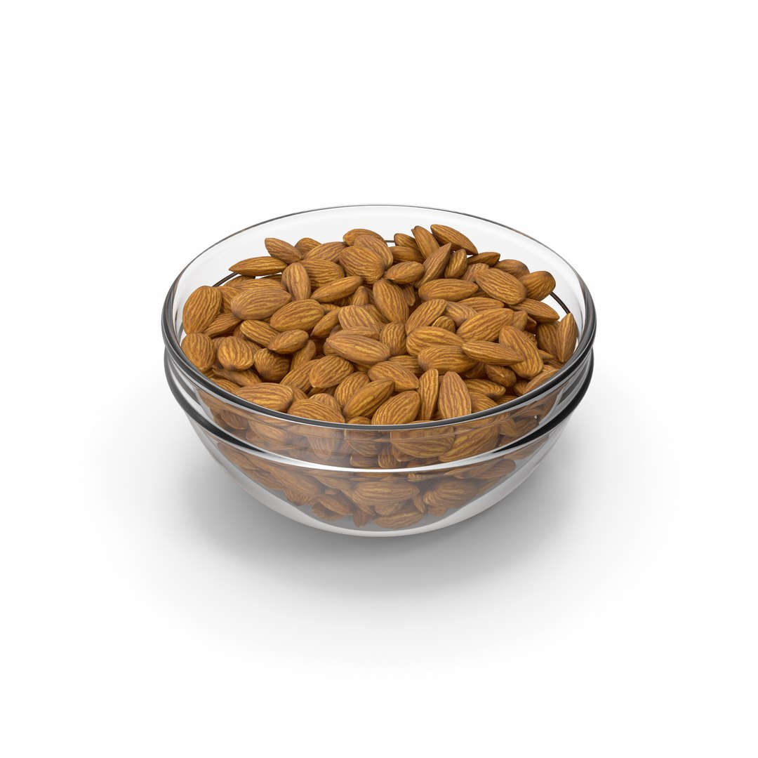 Almond Nuts In Bowl Model - TurboSquid 2489761