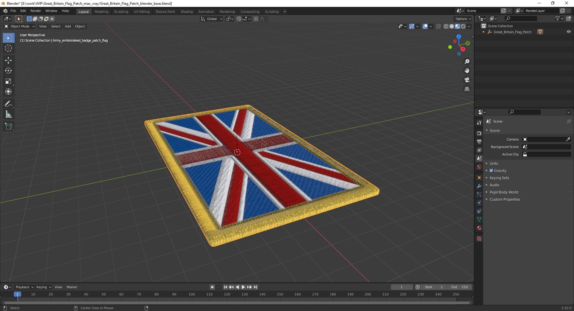 3D Great Britain Flag Patch Model - TurboSquid 2202470