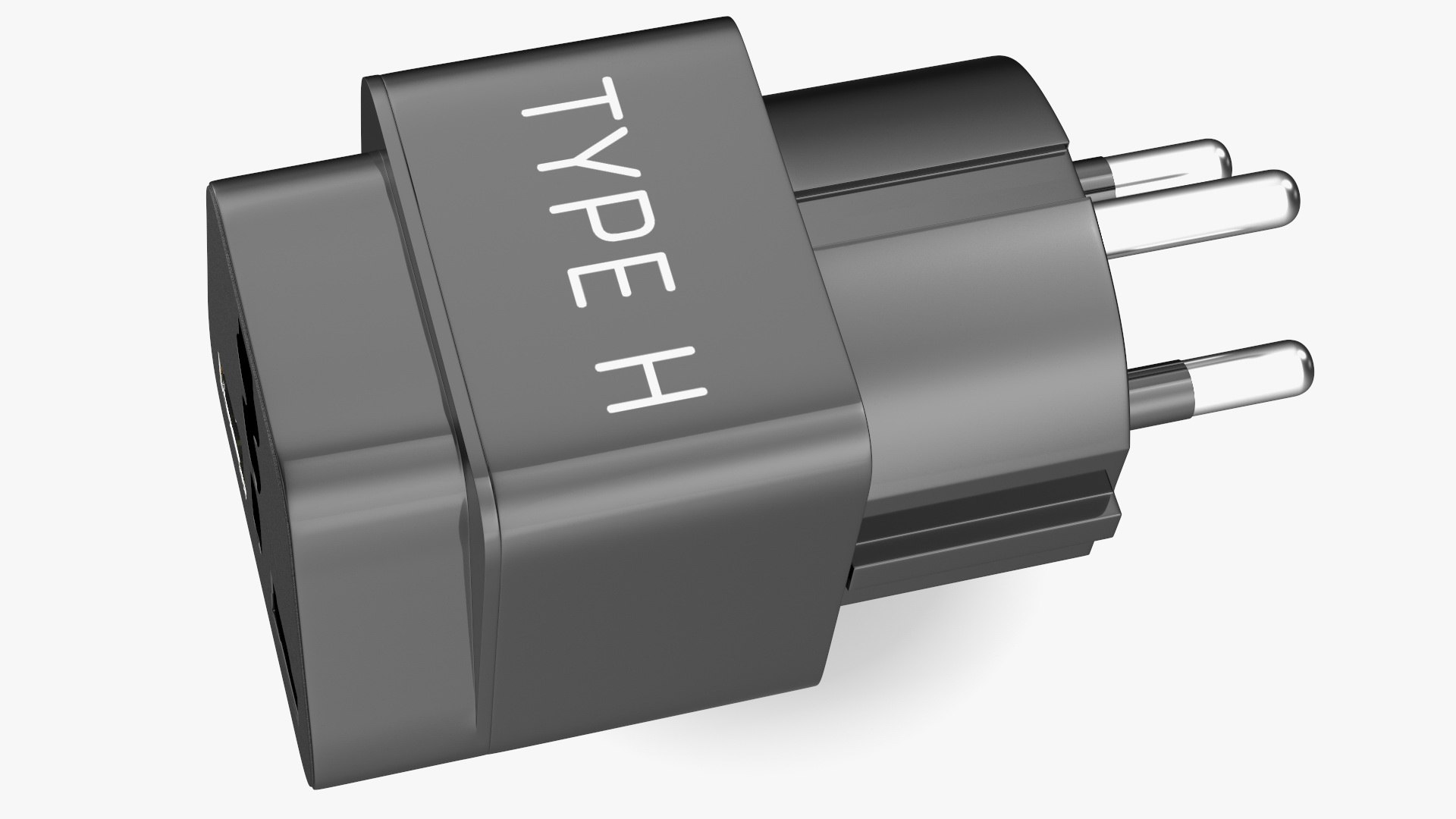 3D model Electrical Plug Type H Adapter Black - TurboSquid 1838051