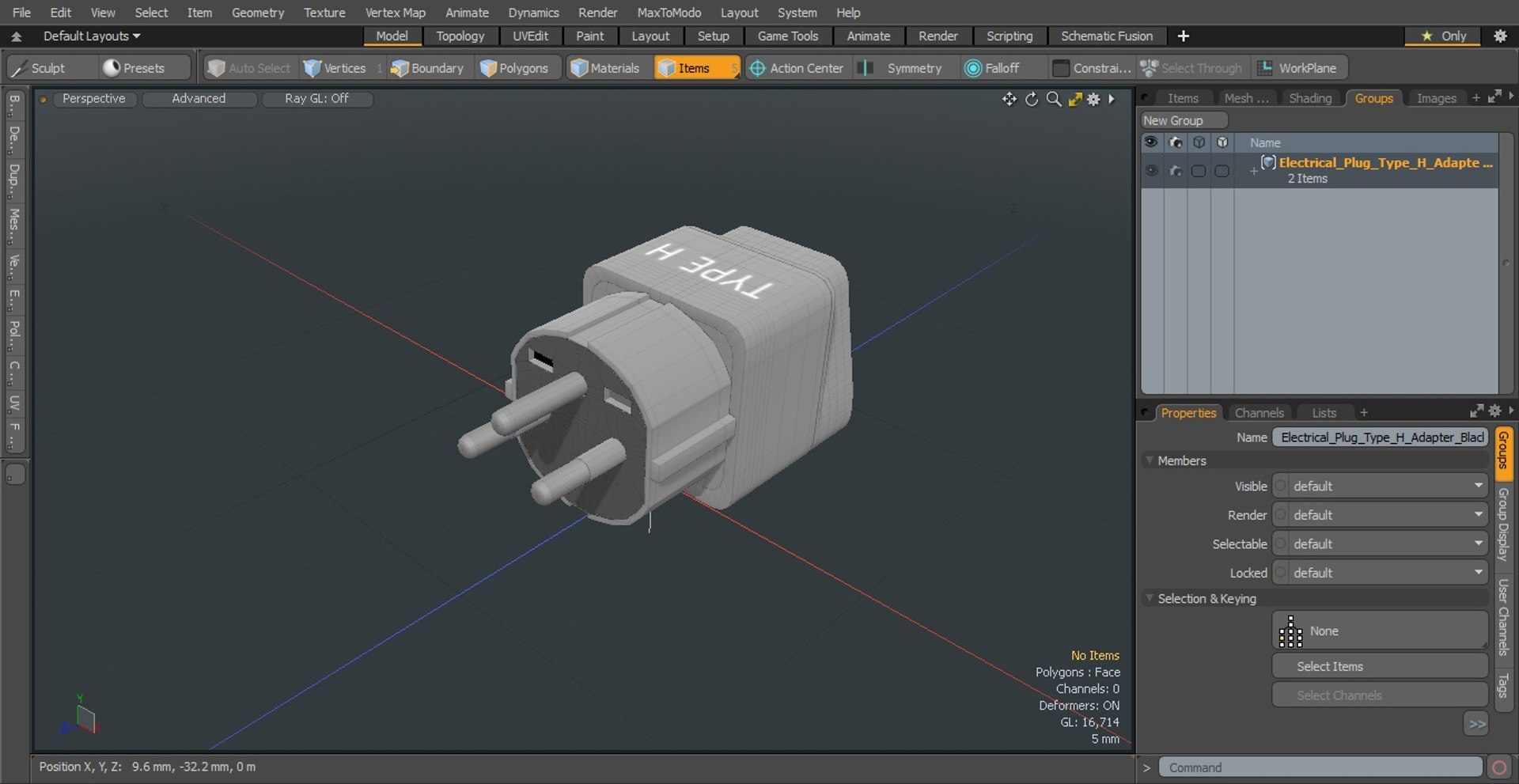 3D model Electrical Plug Type H Adapter Black - TurboSquid 1838051