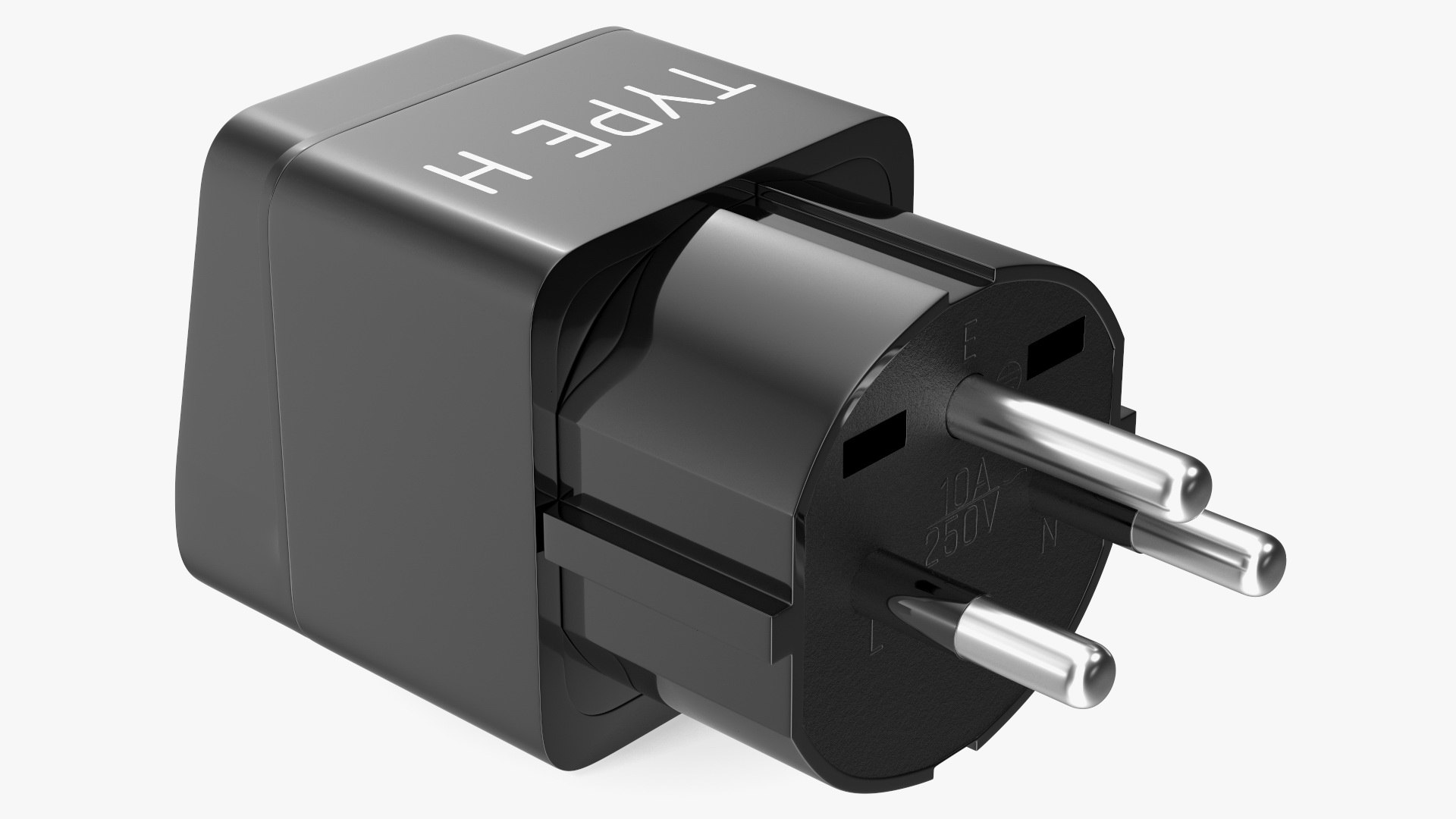 3D model Electrical Plug Type H Adapter Black - TurboSquid 1838051
