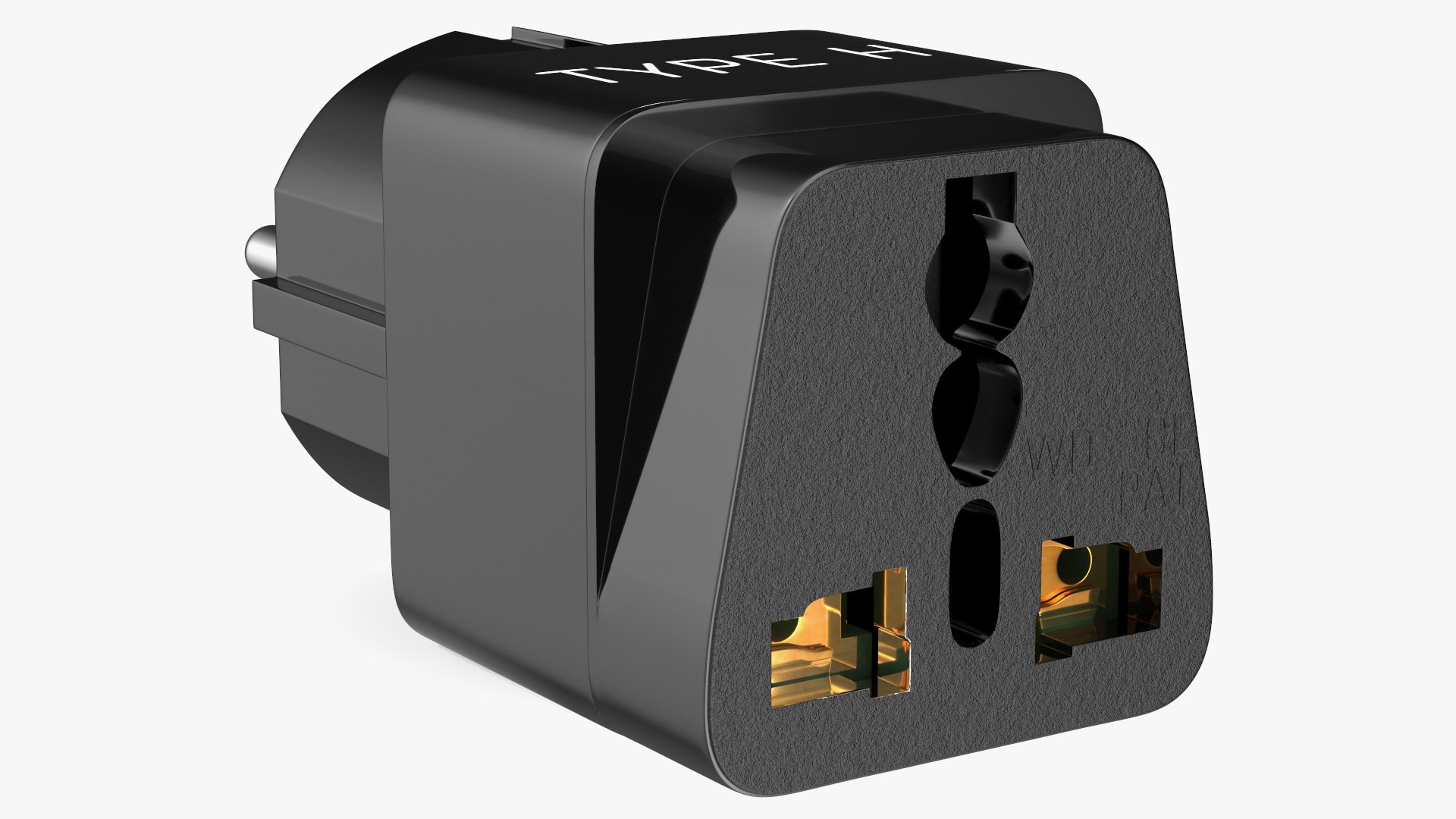 3D model Electrical Plug Type H Adapter Black - TurboSquid 1838051