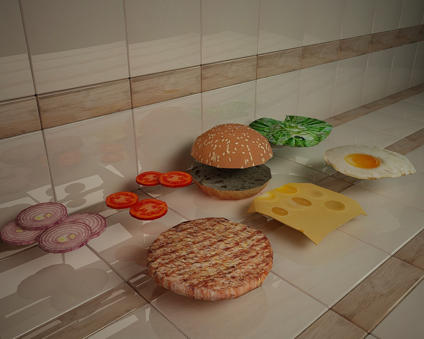 3D Model Hamburger Burger - TurboSquid 1443657