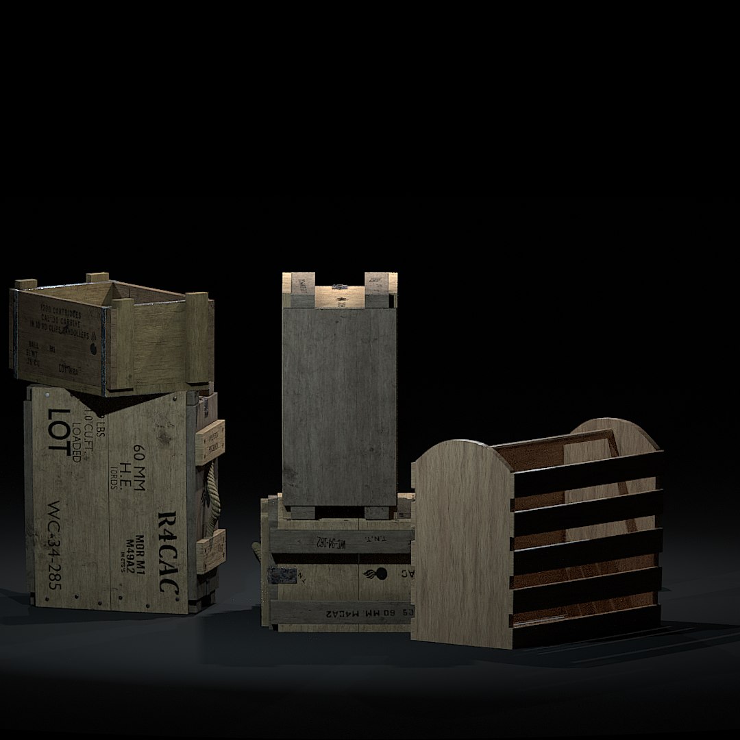 3D Wooden Crates Ww2 - TurboSquid 1472083